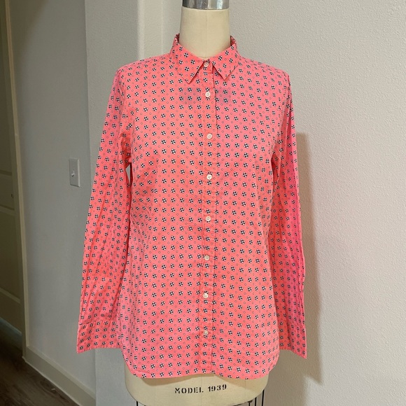J. Crew | Tops | Womans Jcrew Shirt In Orange With Black And White ...